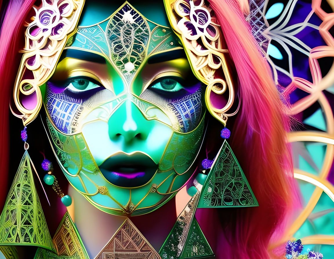 "Geometric filigree beautiful face" - AI Generated Artwork - NightCafe ...