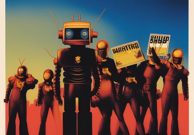 Robot rebellion - AI Generated Artwork - NightCafe Creator