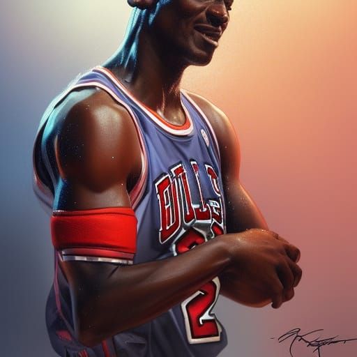 Michael Jordan Head and shoulders portrait, 8k resolution concept art ...