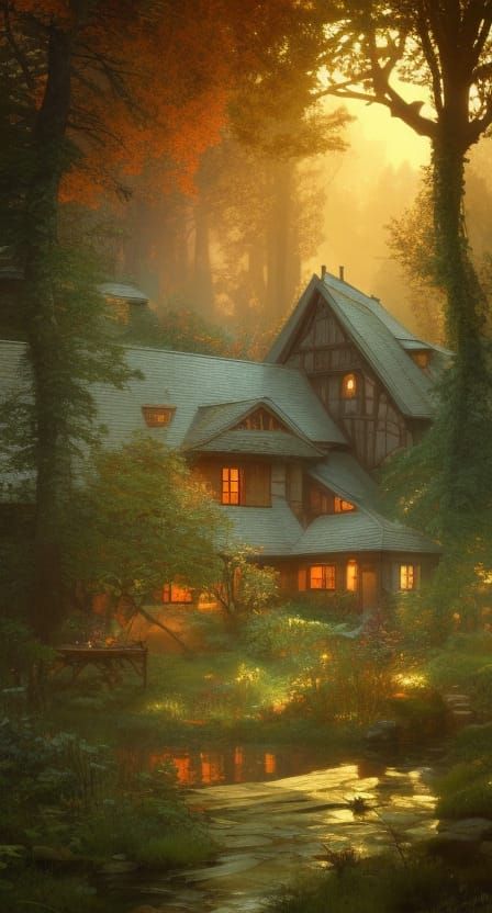 Cozy cottage - AI Generated Artwork - NightCafe Creator
