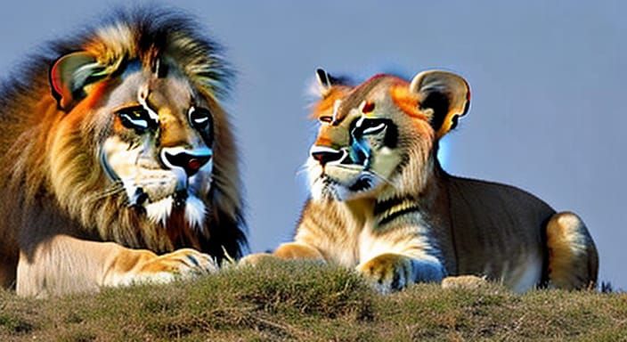 Mufasa and Simba - AI Generated Artwork - NightCafe Creator