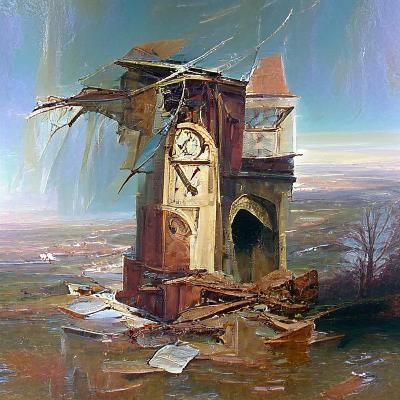 Ruined clock tower - AI Generated Artwork - NightCafe Creator