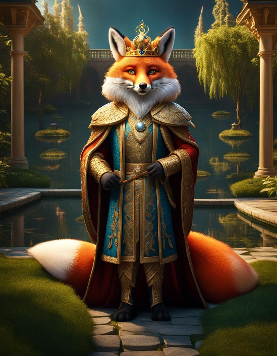 Fox king in a magestic garment - AI Generated Artwork - NightCafe Creator