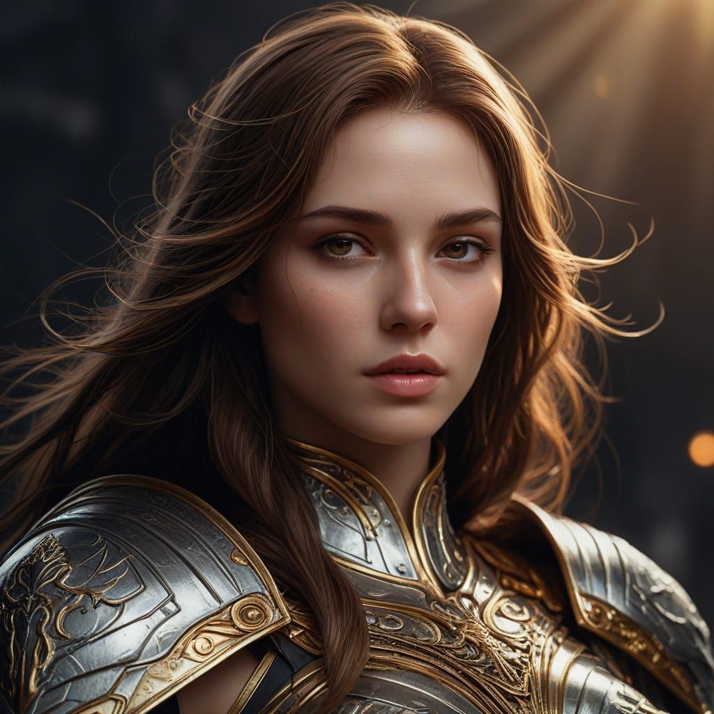 Goddess of Death Concept Art: Rebecca in Armor - AI Art