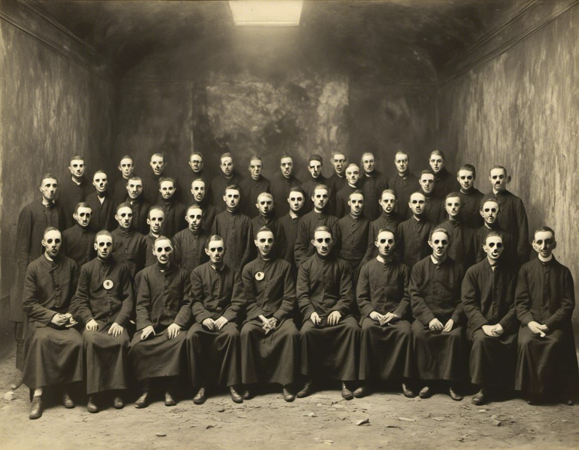 inside a 1920s insane asylum the lunatics in straght jackets - AI ...