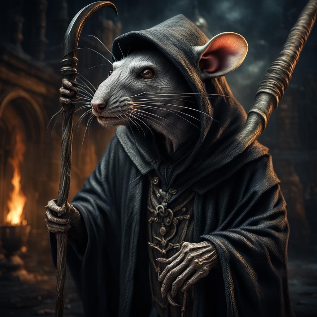 Bony Rat in a grim reaper costume - AI Generated Artwork - NightCafe ...