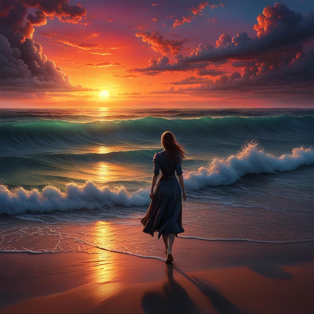 Sun set - AI Generated Artwork - NightCafe Creator