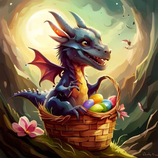 Adorable Easter Dragon - AI Generated Artwork - NightCafe Creator