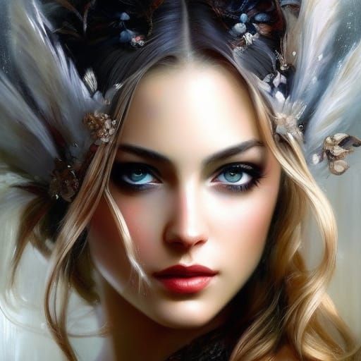 The Beautiful Girl In The Silver Suit Perfect Detailed Eyes