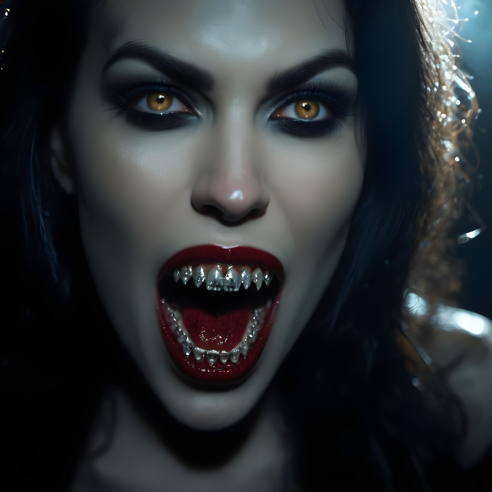 Expensive Bite! - Vampiress Reveals Glittering Diamond Stud...