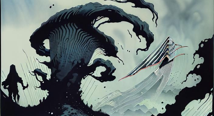 (Airwave:1.3) epic ink splatter masterpiece by Byous Charles Vess Gris ...