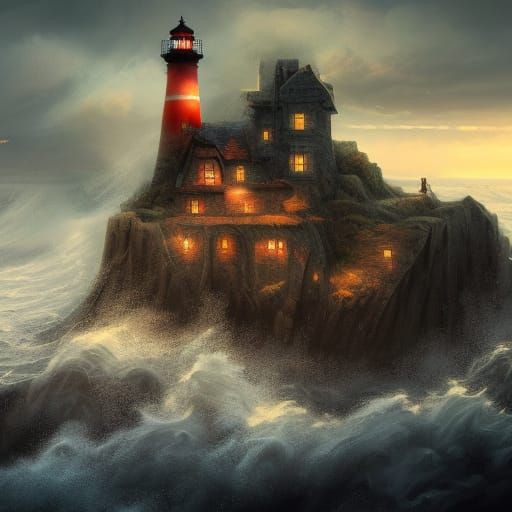 The Lighthouse People - AI Generated Artwork - NightCafe Creator