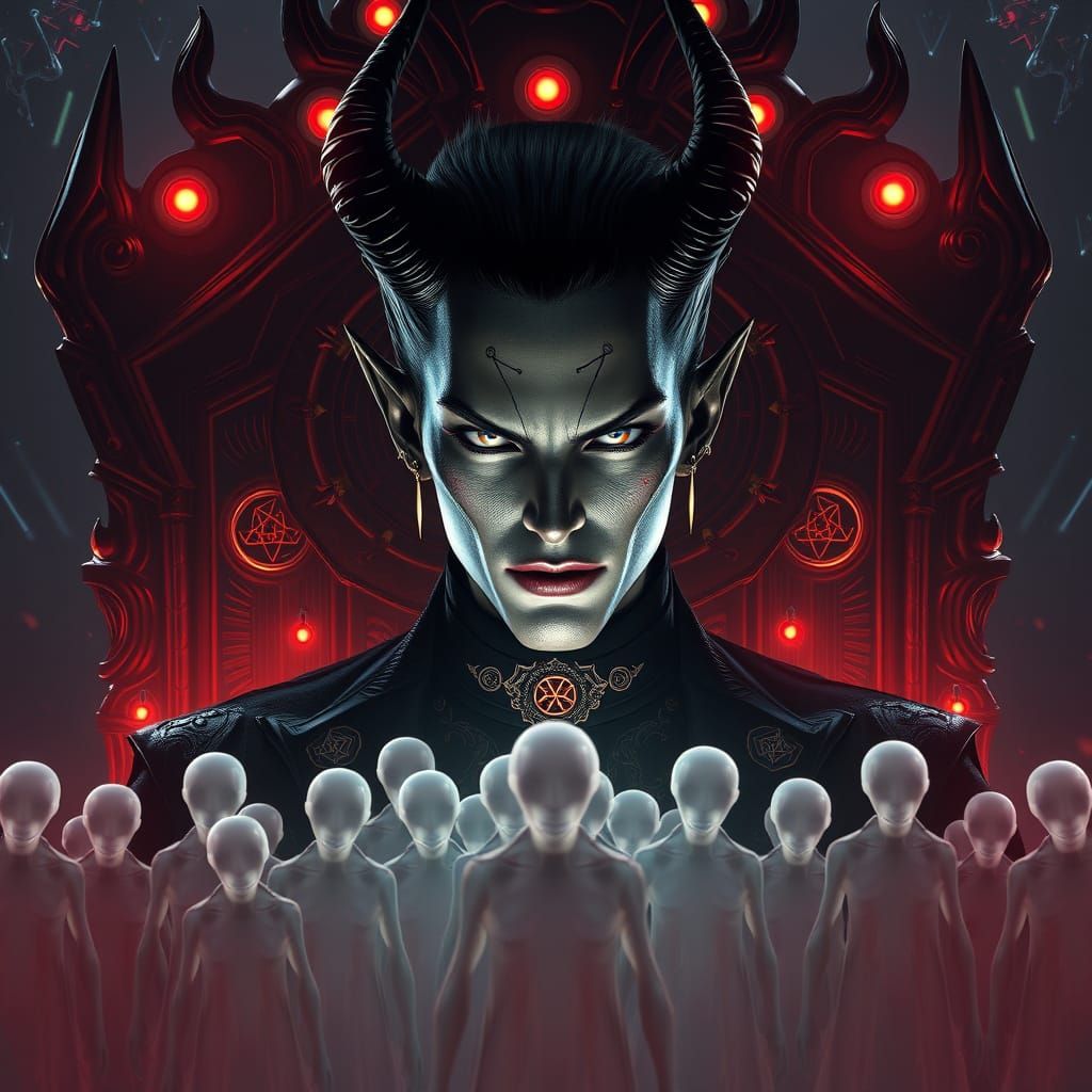 Elegant Demon Prince with Spectral Legion and Star... - AI Art