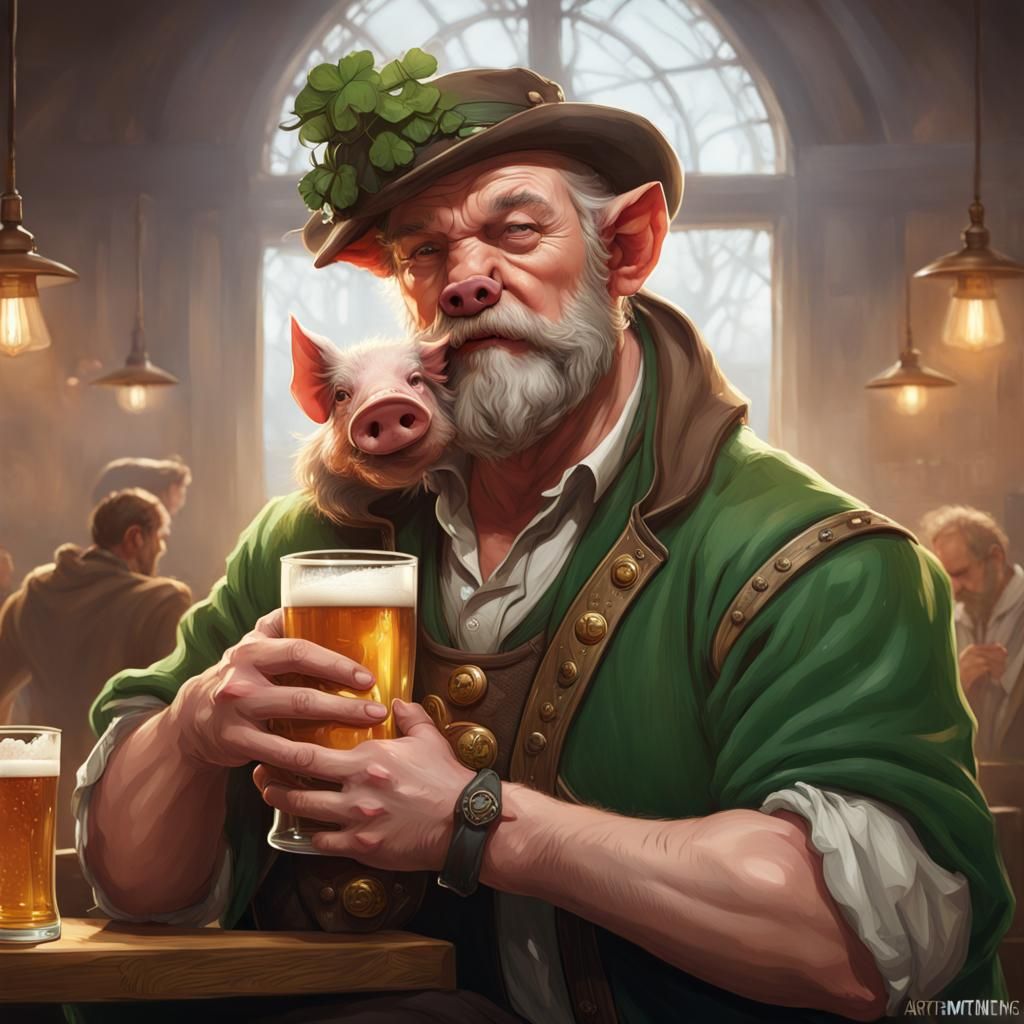 A man and his pig :) - AI Generated Artwork - NightCafe Creator