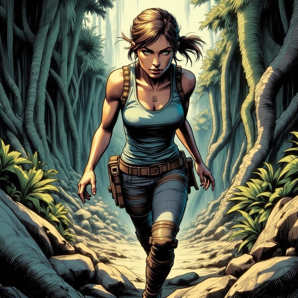 Wild comic adventure through the jungle ruins