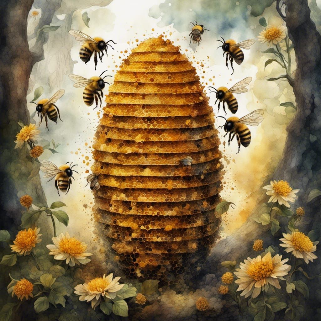 Bee hive - AI Generated Artwork - NightCafe Creator