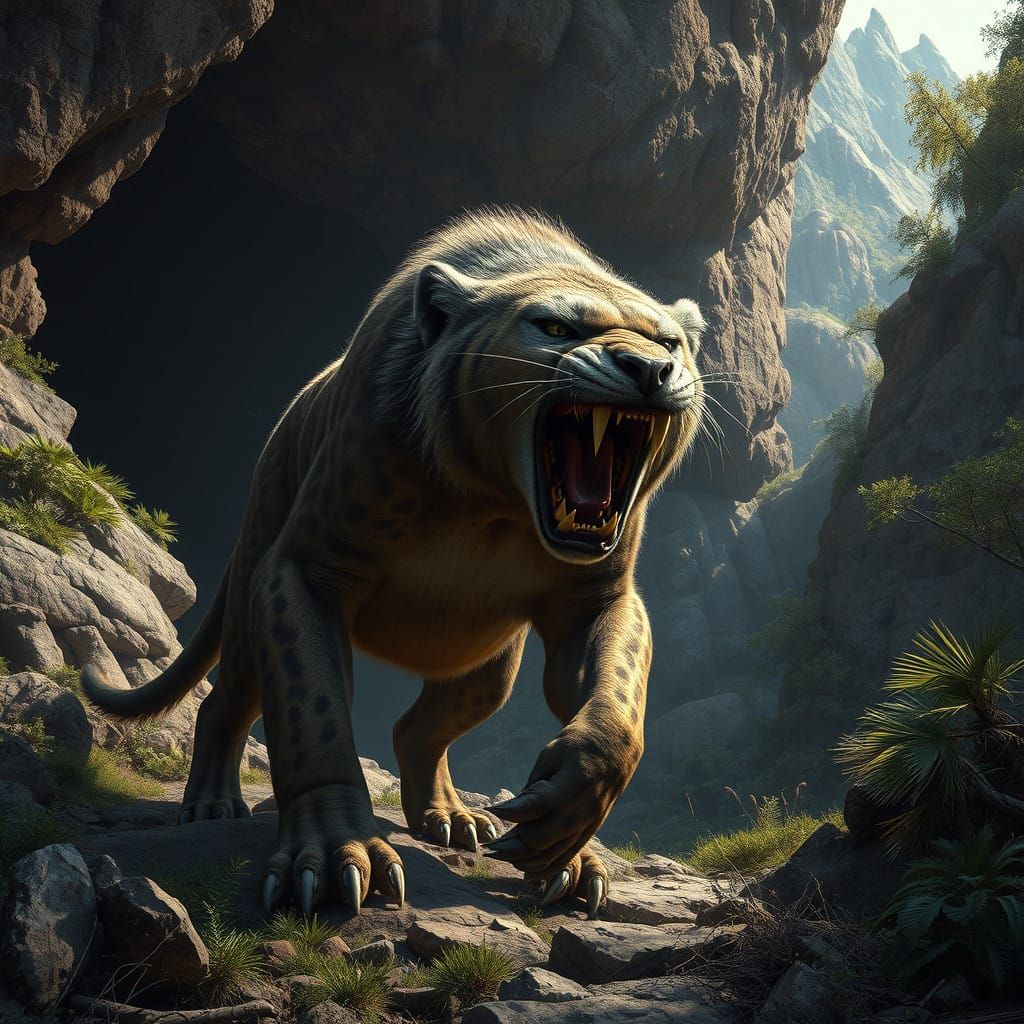 Sabertooth - Cyberpunk-Style Prehistoric Sabertooth in Epic ...