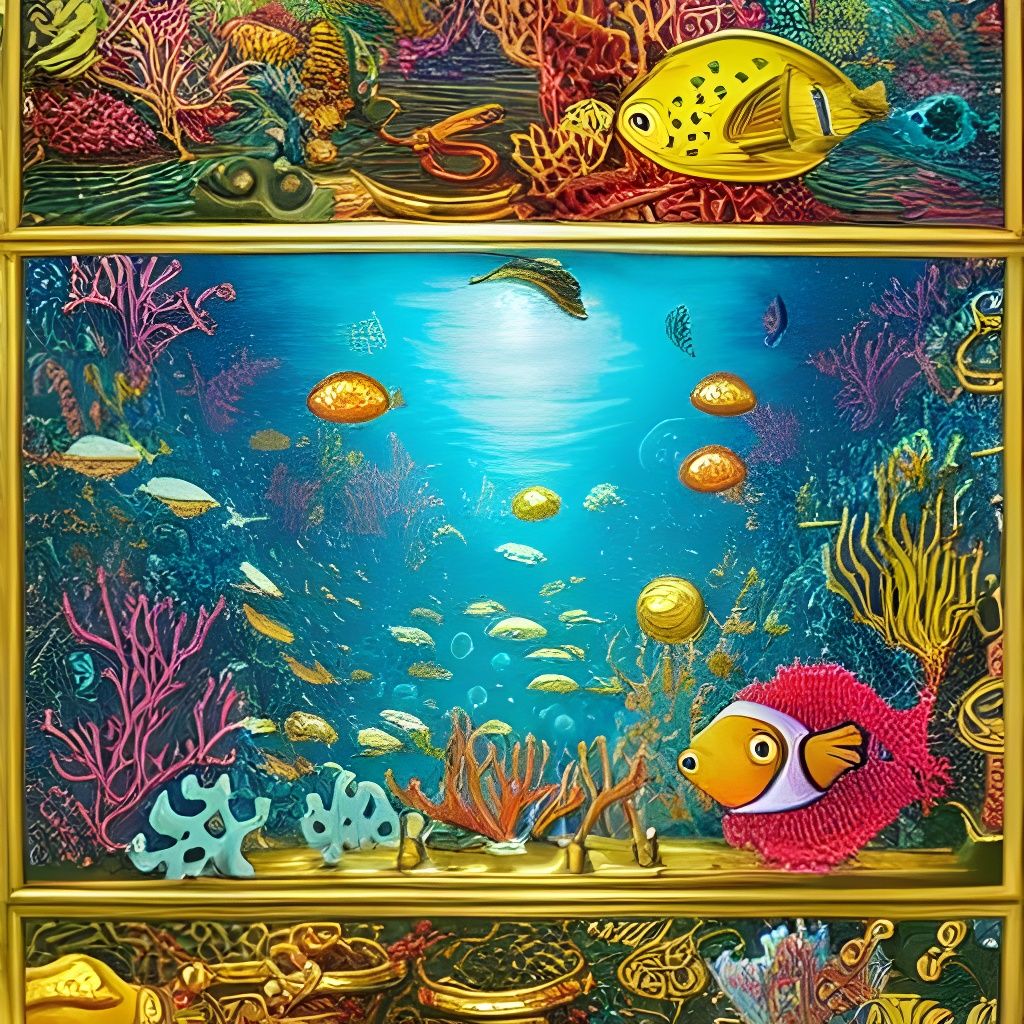 A dream of a highly detailed illustration of an under the sea scene ...