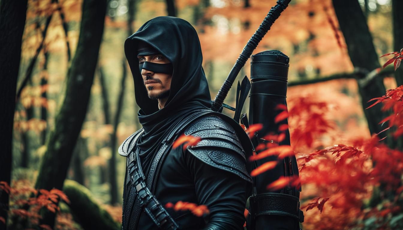 Ninja in a forest - AI Generated Artwork - NightCafe Creator