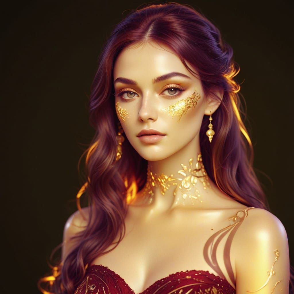 Ethereal Golden Forms Dance in Soft, Warm Light - AI Art