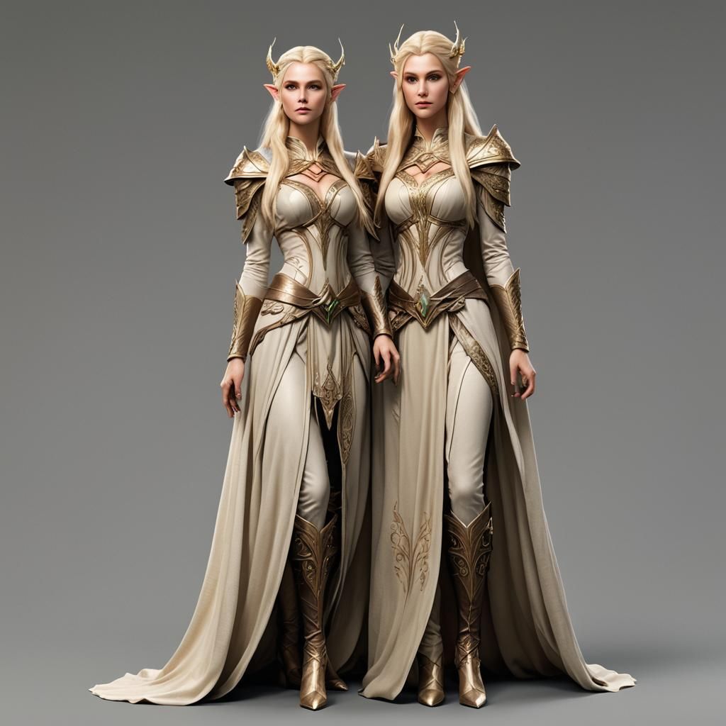 realistic blonde Elven queen full body - AI Generated Artwork ...