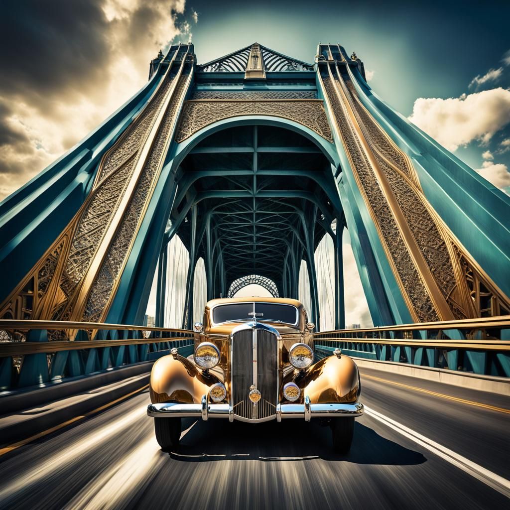 Art deco bridge- Daily challenge #722 - NightCafe