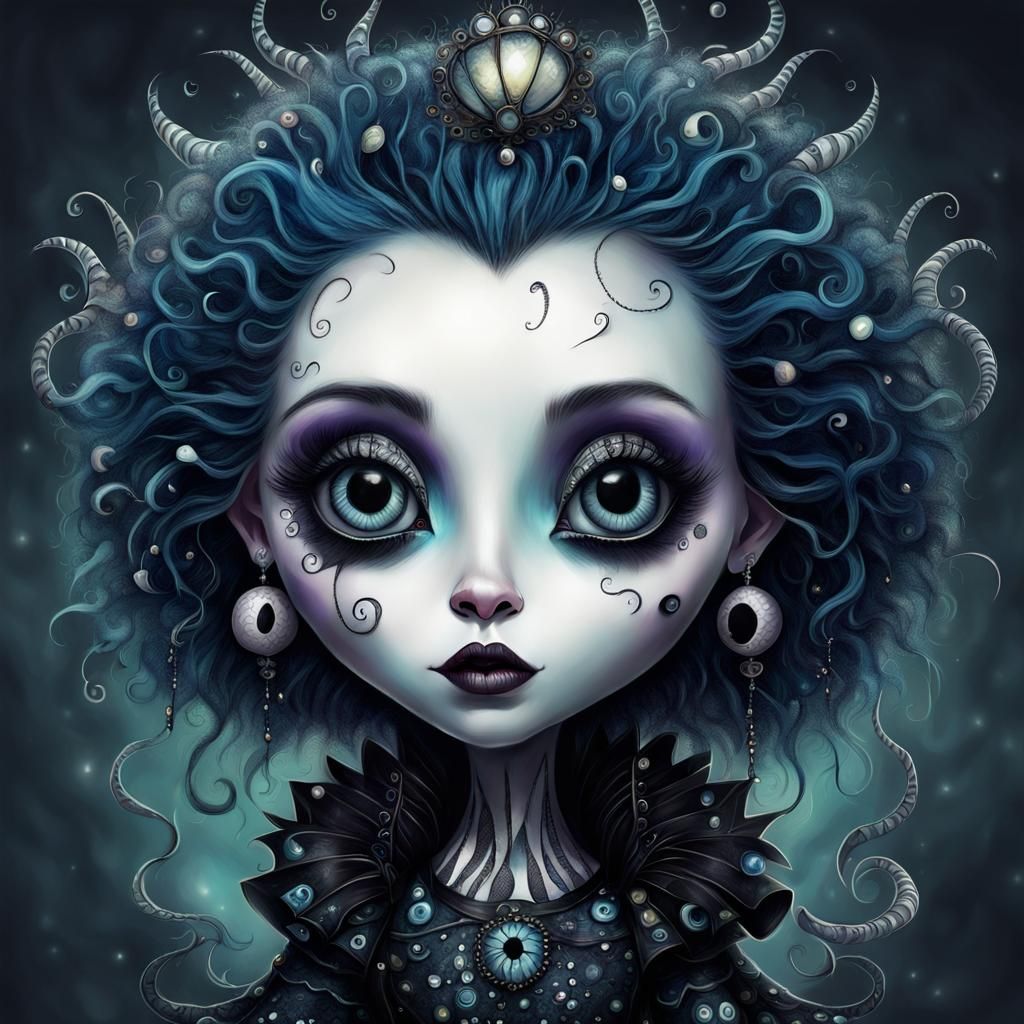 Little creature in Tim Burton´s style. - AI Generated Artwork ...