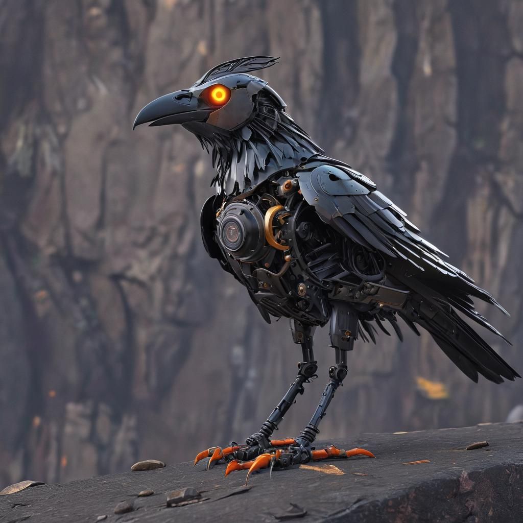 Biopunk Crow - AI Generated Artwork - NightCafe Creator
