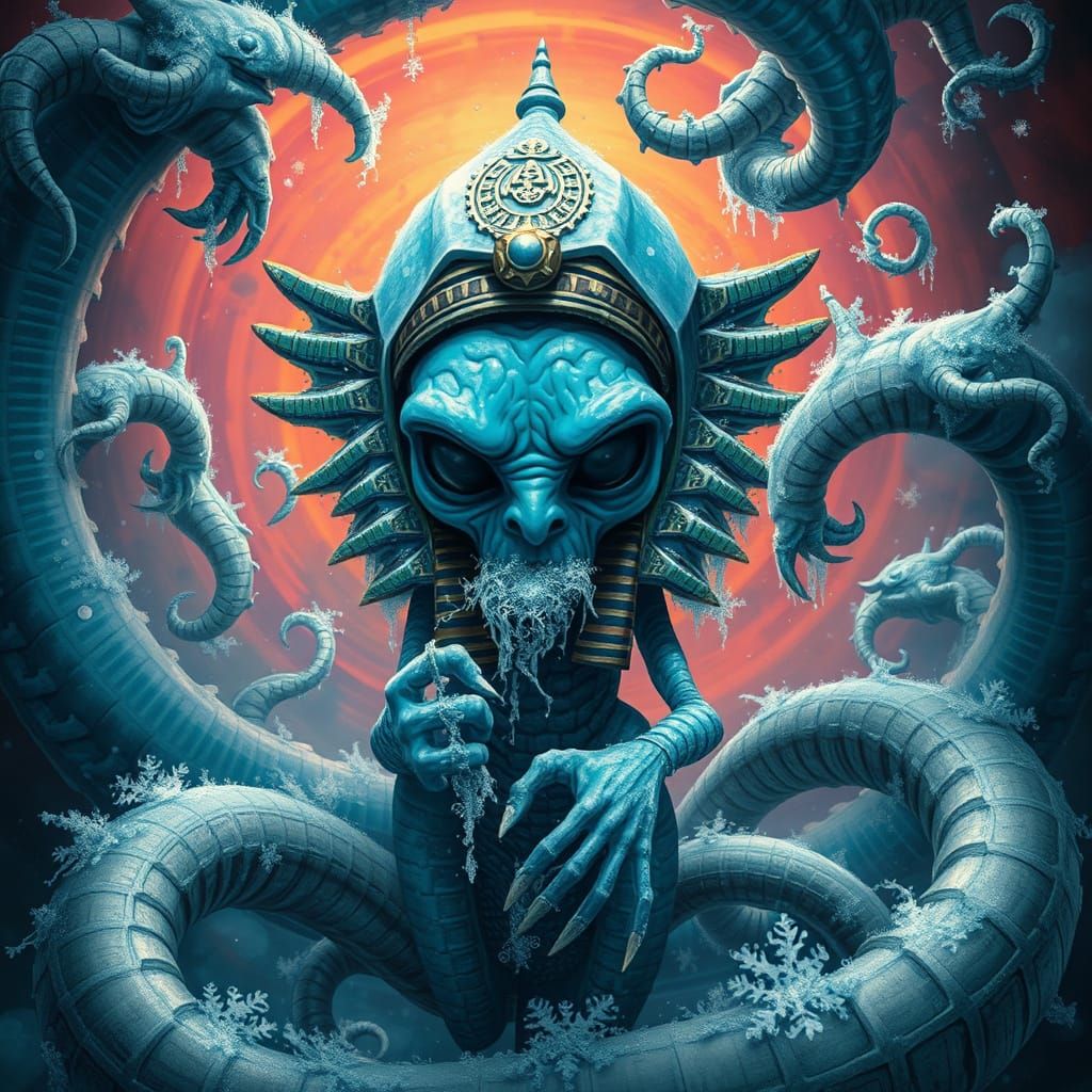 Egyptian Homunculus in Hypothermic Dream State - AI Art