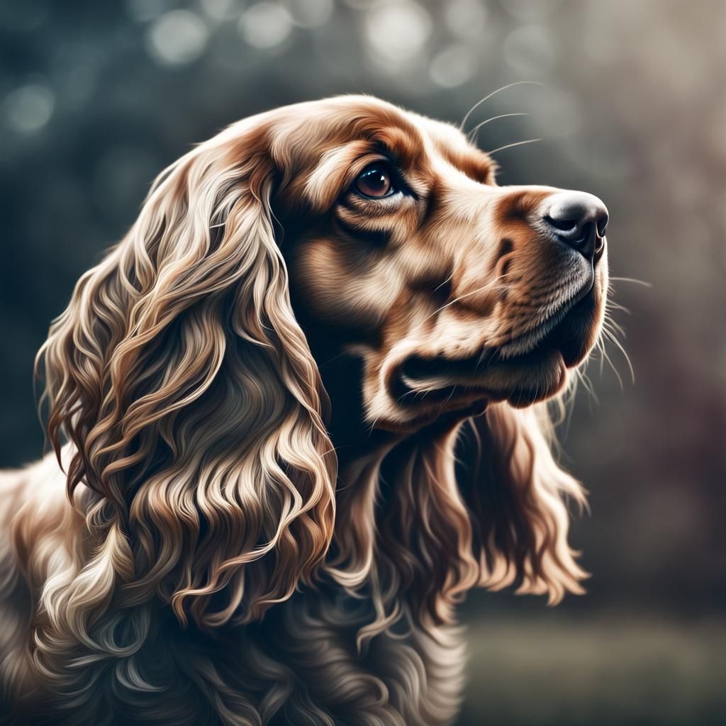 double exposure cocker spaniel - AI Generated Artwork - NightCafe Creator