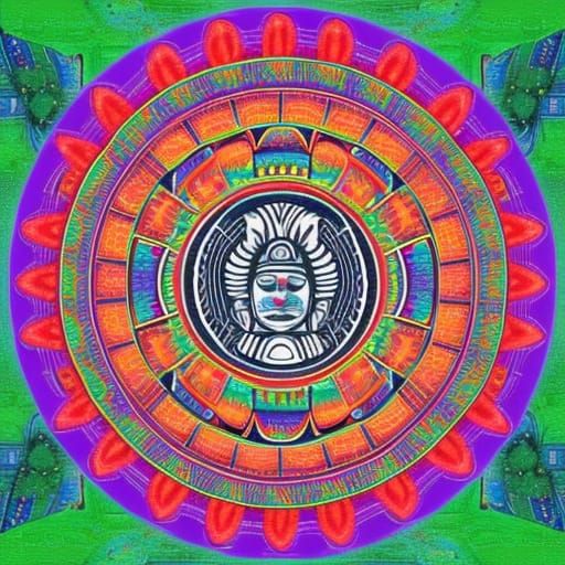 Sacred Mayan mandala - AI Generated Artwork - NightCafe Creator