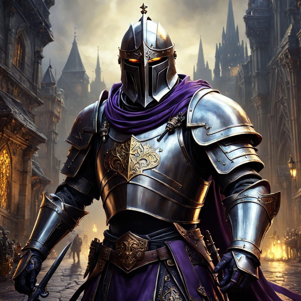 Epic Templar Knight Masterpiece in Dark Fantasy Co... - AI Art