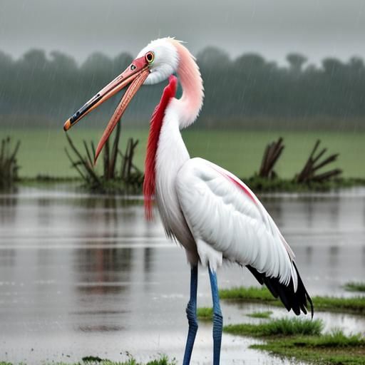 Spoonbill Stork. AI does not know what this is. - AI Generated Artwork ...