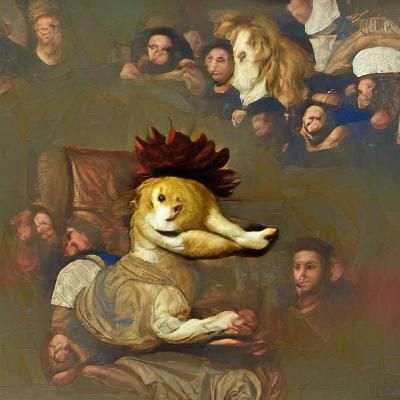 renaissance painting lion - AI Generated Artwork - NightCafe Creator