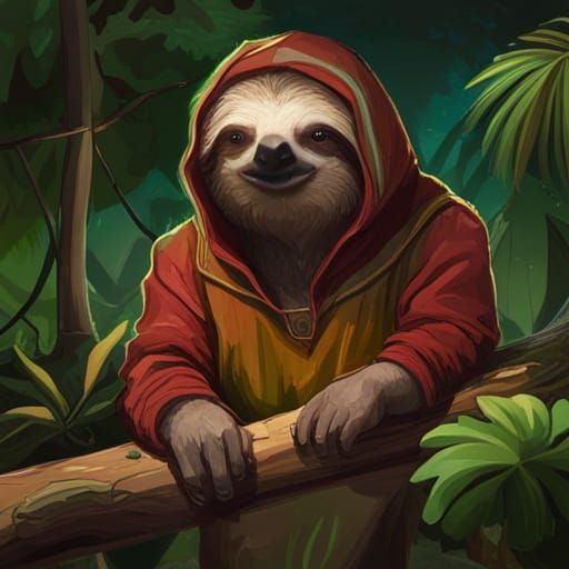 Chill Sloth - AI Generated Artwork - NightCafe Creator