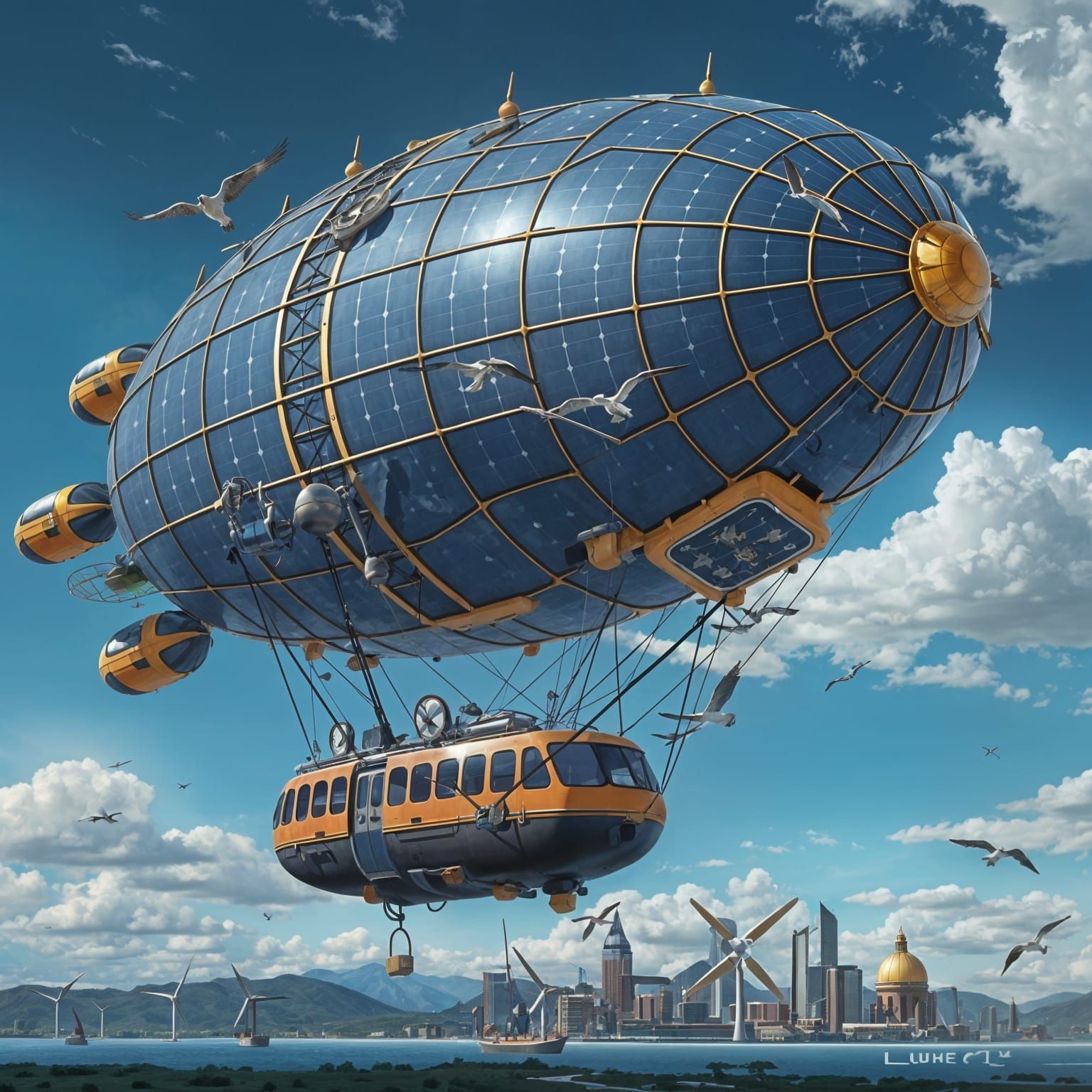 A Bright Future 🌞 - Futuristic Zeppelin Enveloped in Solar ...