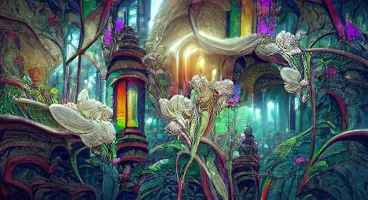 Futuristic Maximalist Moebius Dream watercolor Psychedelic - AI ...