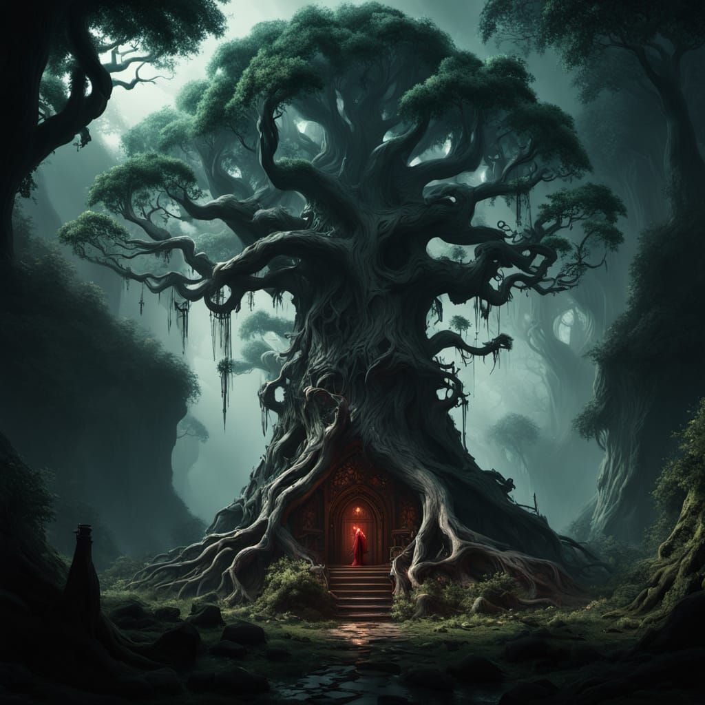 demonic tree built like a Man - Mystical, Humanoid Tree Stan...