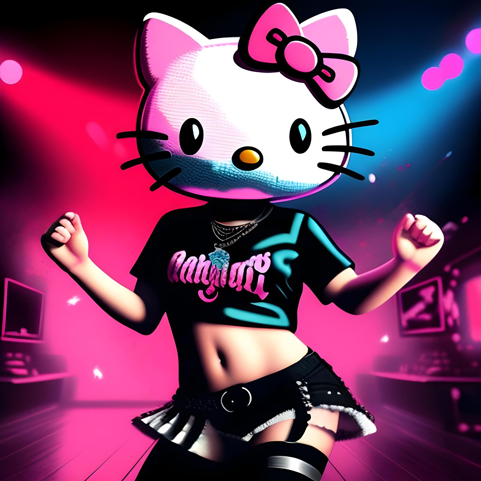 💖💜The Pretty Kitty Rave Girl💜💖 - AI Generated Artwork - NightCafe Creator