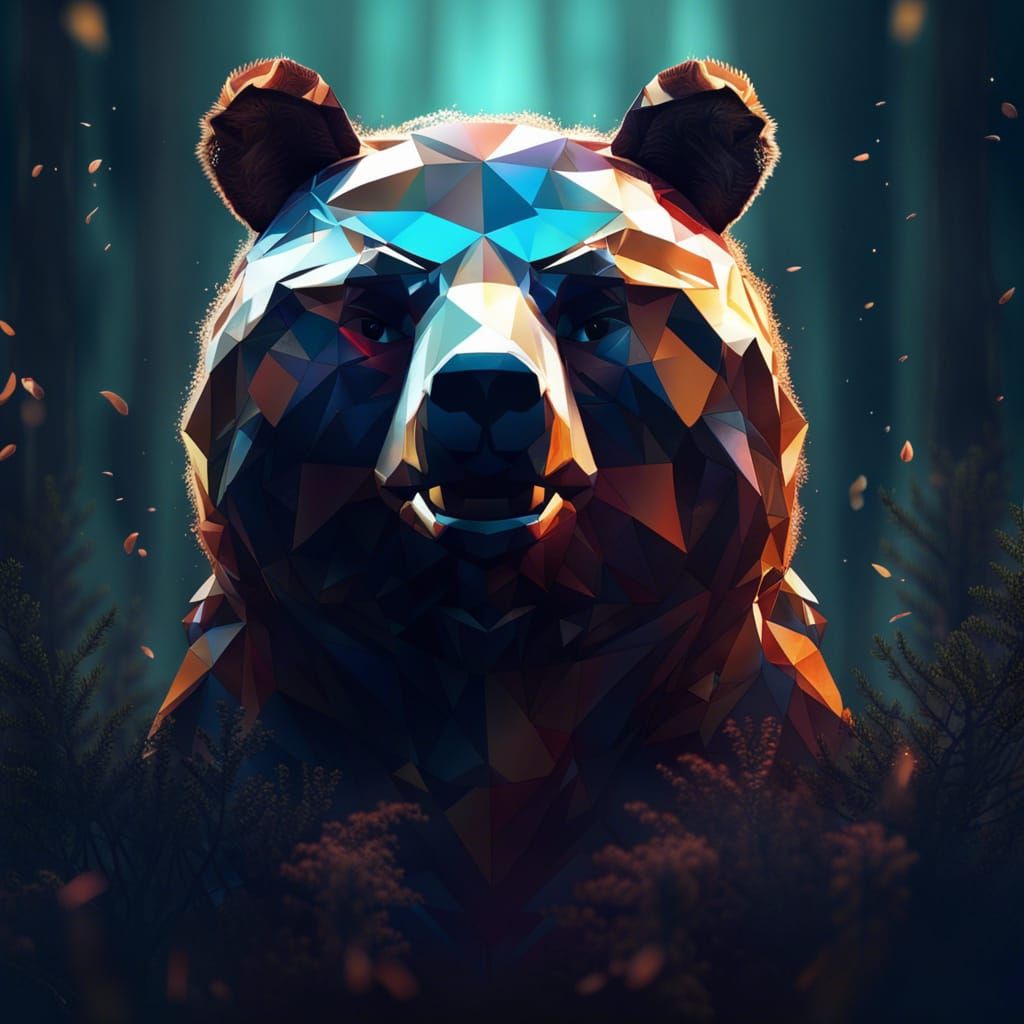 Geometric bear - AI Generated Artwork - NightCafe Creator