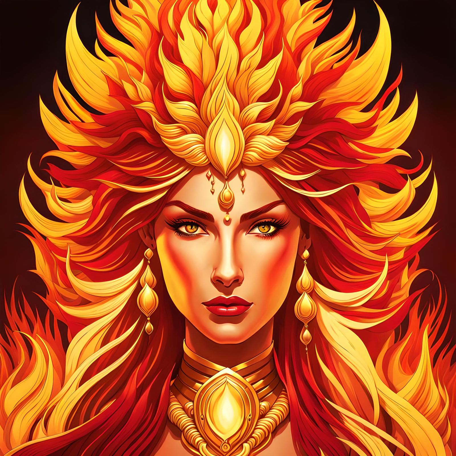 Fire Goddess - AI Generated Artwork - NightCafe Creator