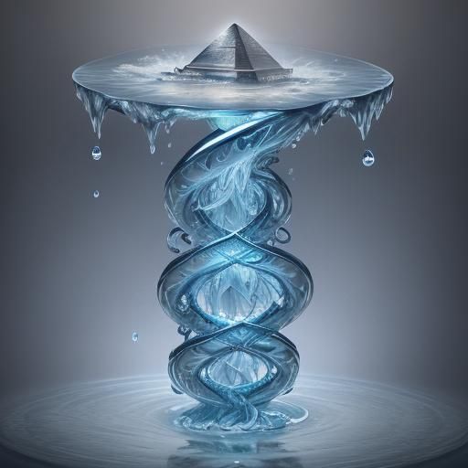 Double Helix holding a Pyramid - AI Generated Artwork - NightCafe Creator