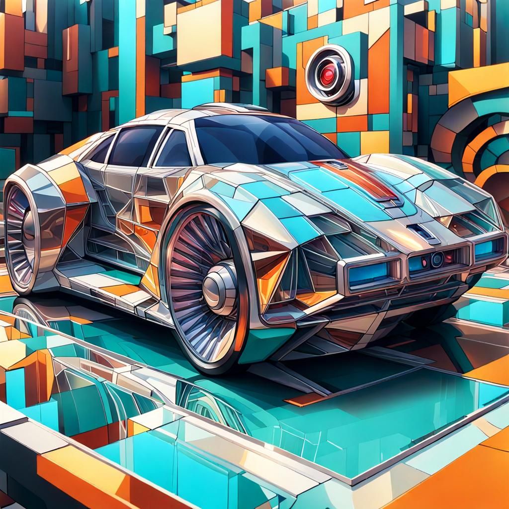 Cubist Car - AI Generated Artwork - NightCafe Creator