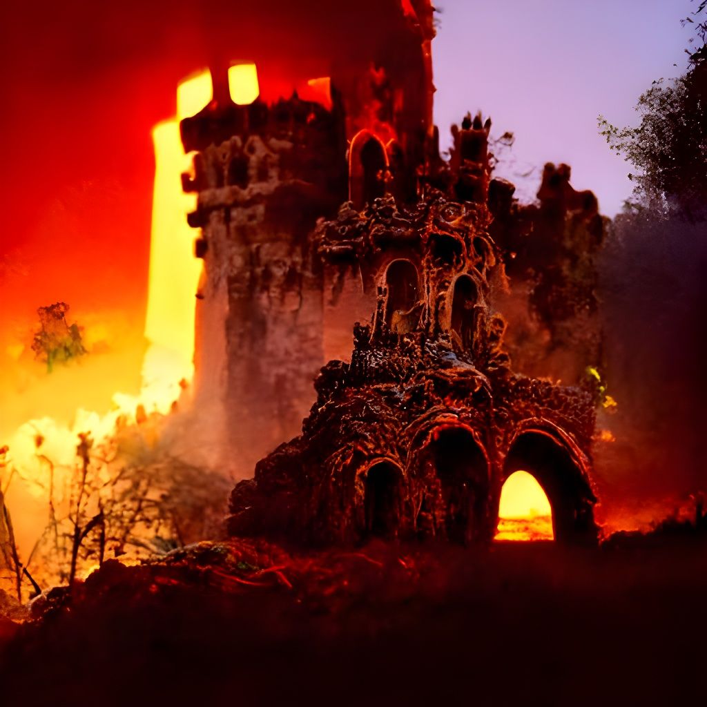 Inferno castle - AI Generated Artwork - NightCafe Creator