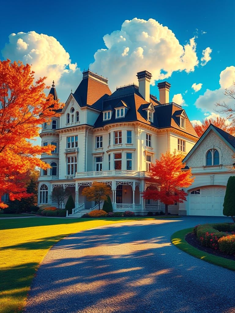 Victorian mansion - Ethereal Victorian Mansion Amidst Vibran...