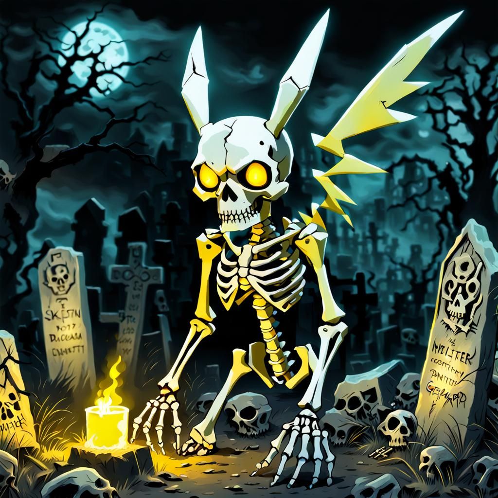 Skele-Pikachu 4 - AI Generated Artwork - NightCafe Creator