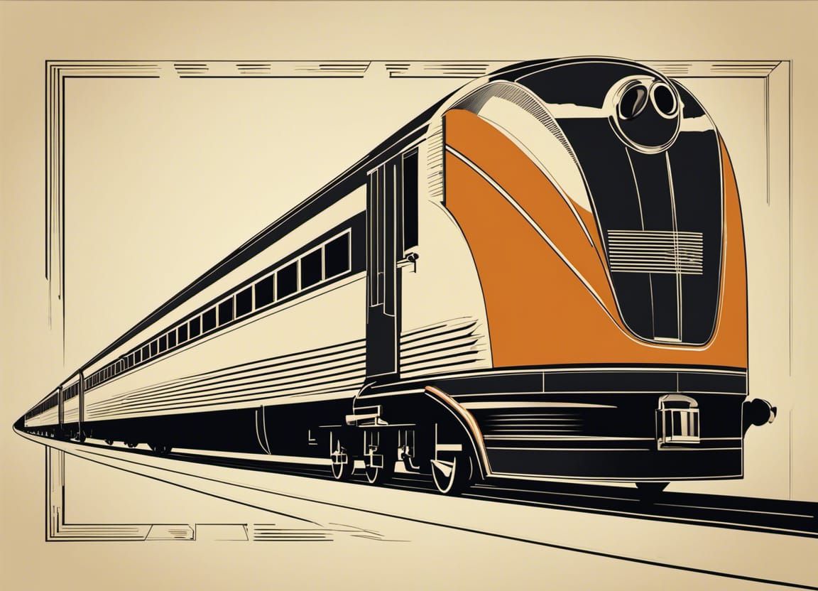 Art Deco Train (2) - AI Generated Artwork - NightCafe Creator