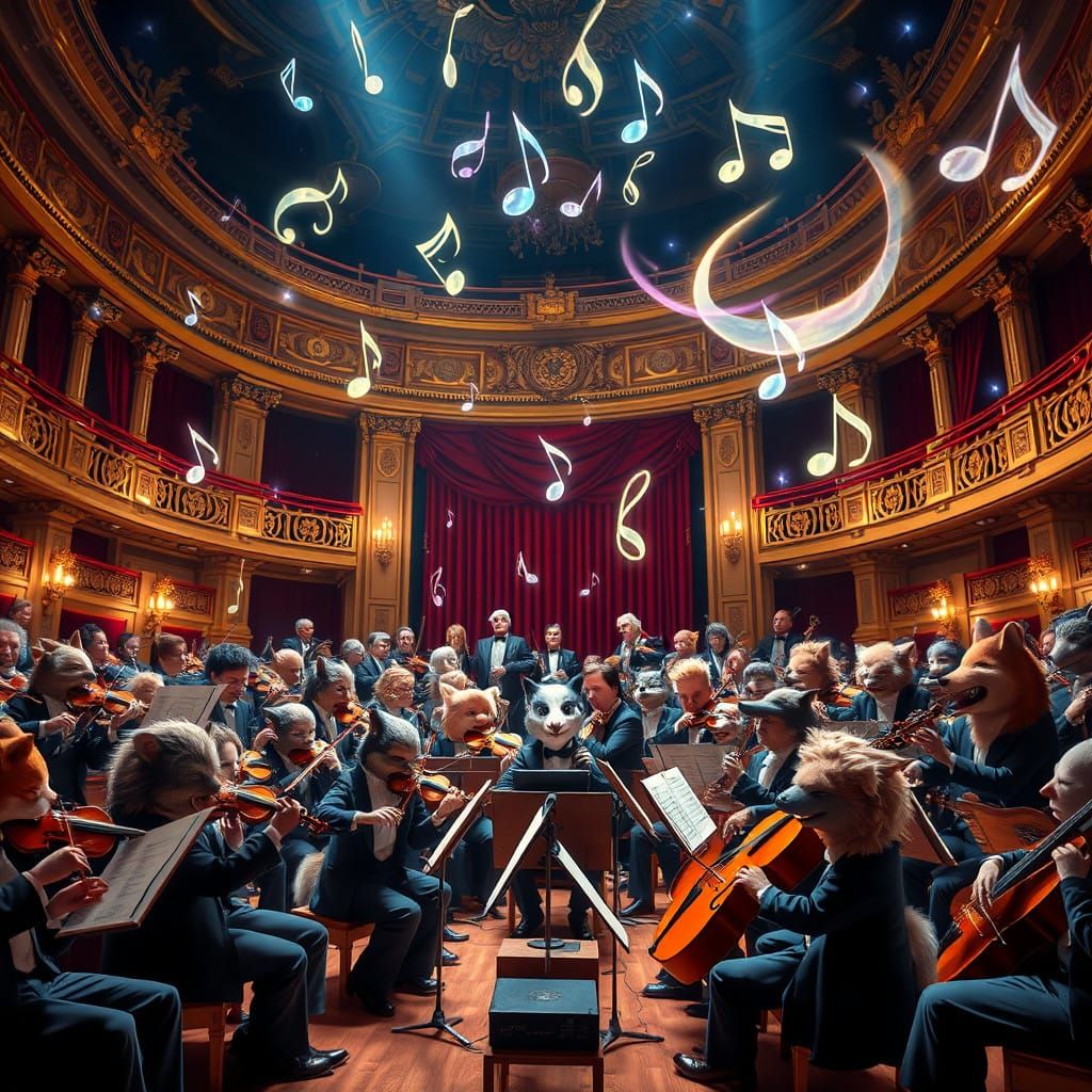 Sweeping Baroque-Inspired Orchestra Scene with Eth... - AI Art