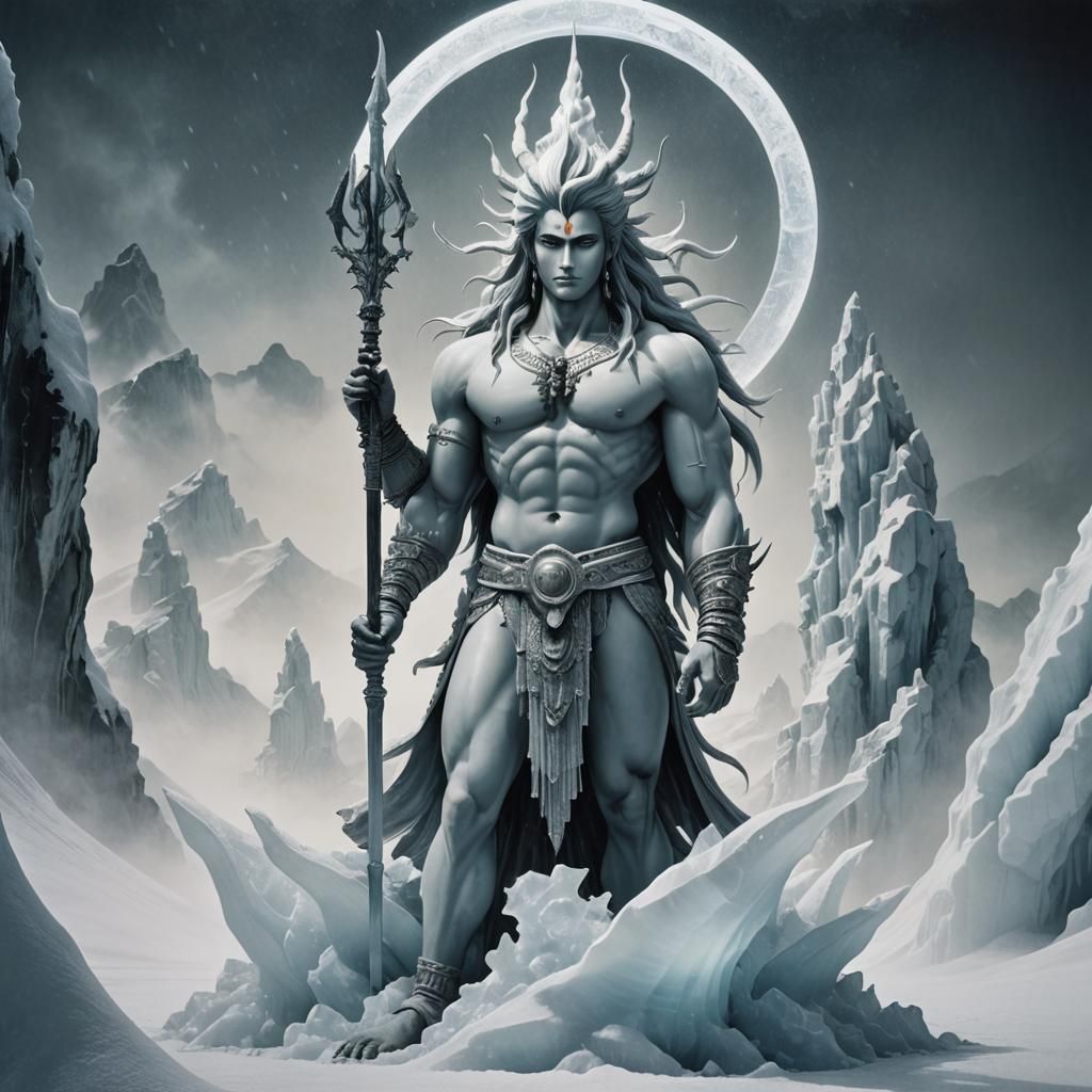 Art by Abdur-Rahman Chughtai, Shiva from Final Fantasy VIII, majestic ...