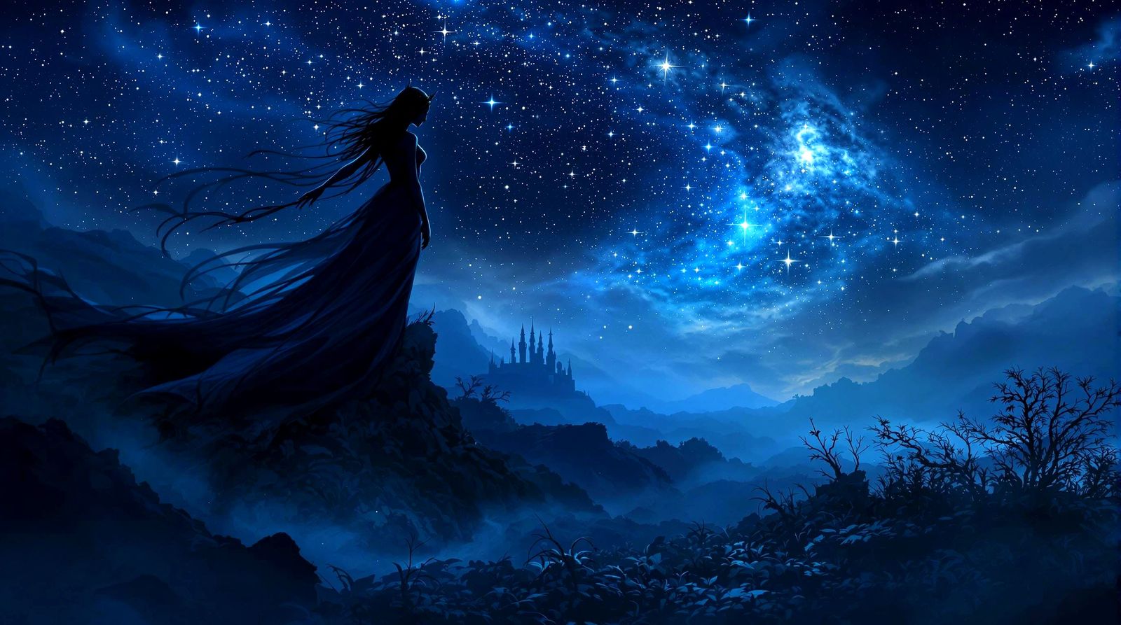 Peaceful silence under the night sky